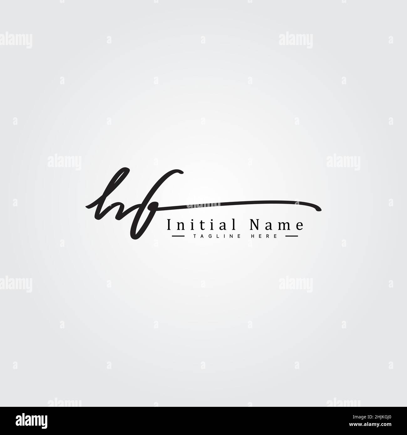 Initial Letter HF Logo - Hand Drawn Signature Style Logo - Simple ...