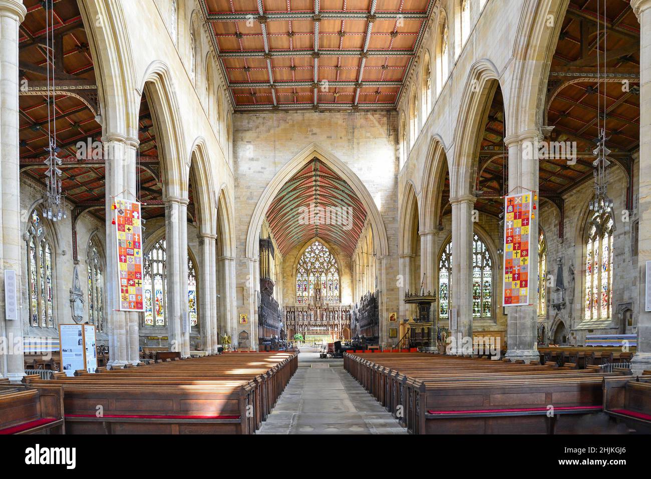 Interior nave of St Botolph's Church, Boston, Lincolnshire, England ...