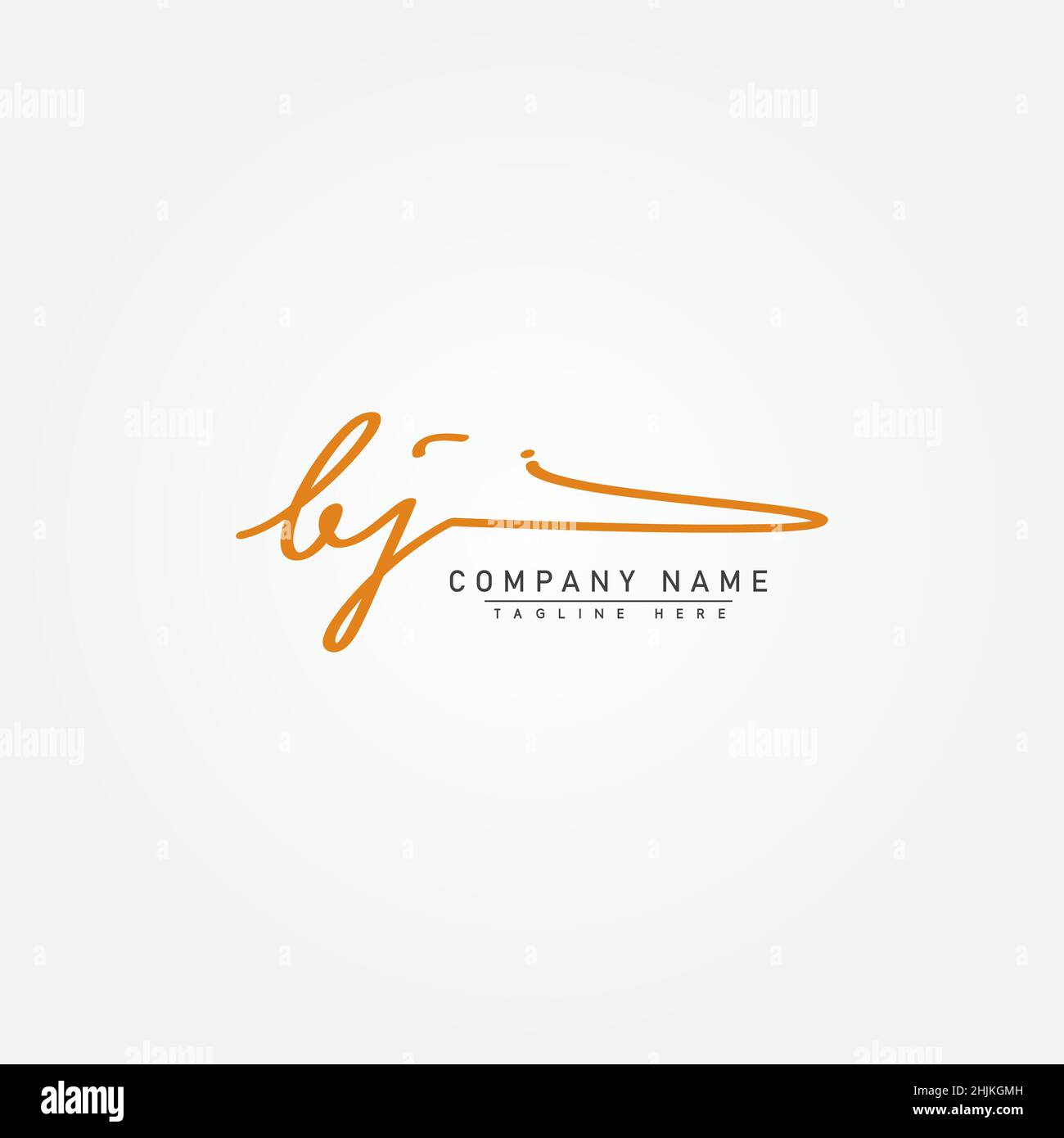 Initial Letter BJ Logo - Hand Drawn Signature Logo - Simple Vector Logo ...