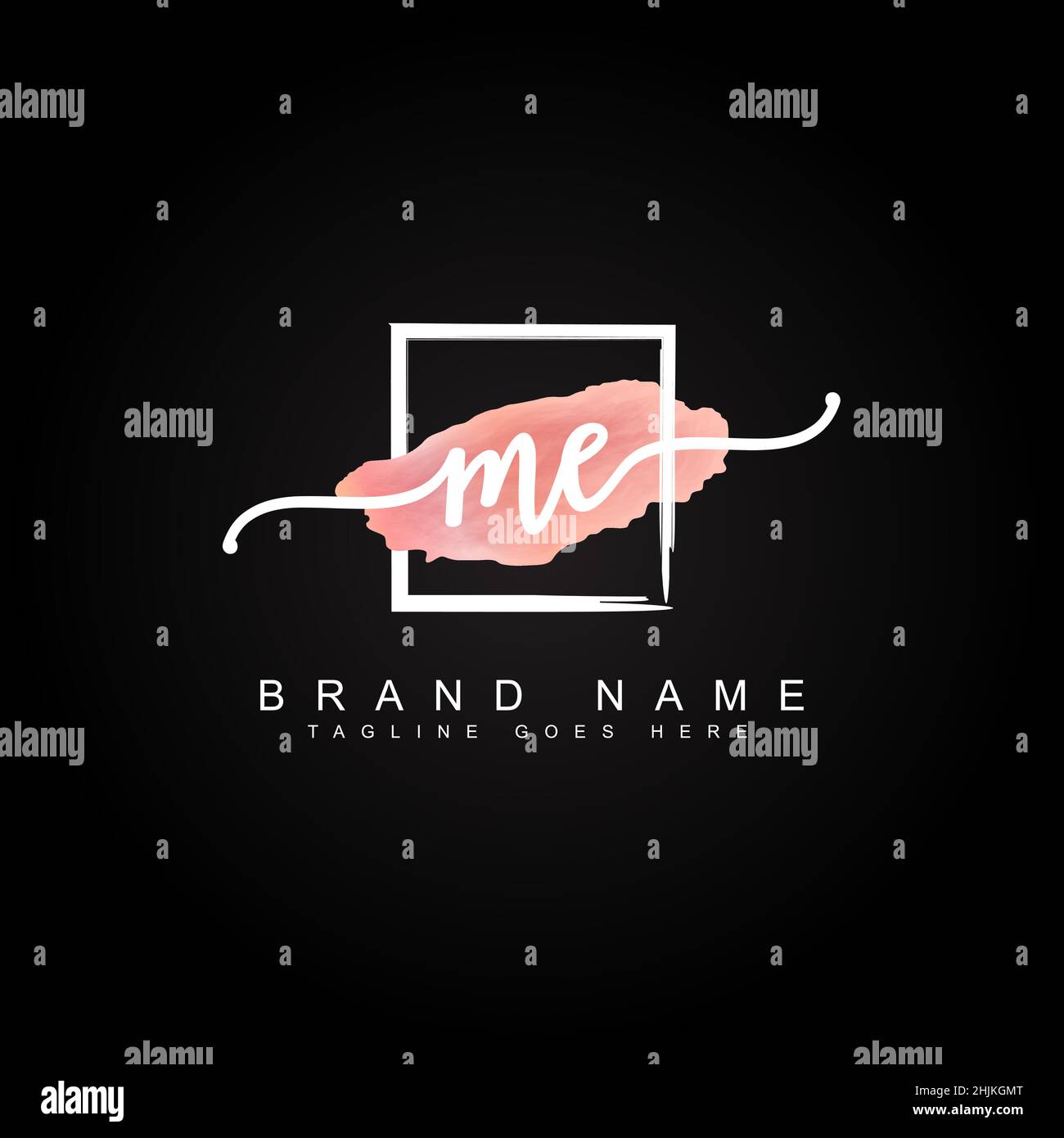 Initial Letter ME Logo - Handwritten Signature Logo - Simple Vector ...