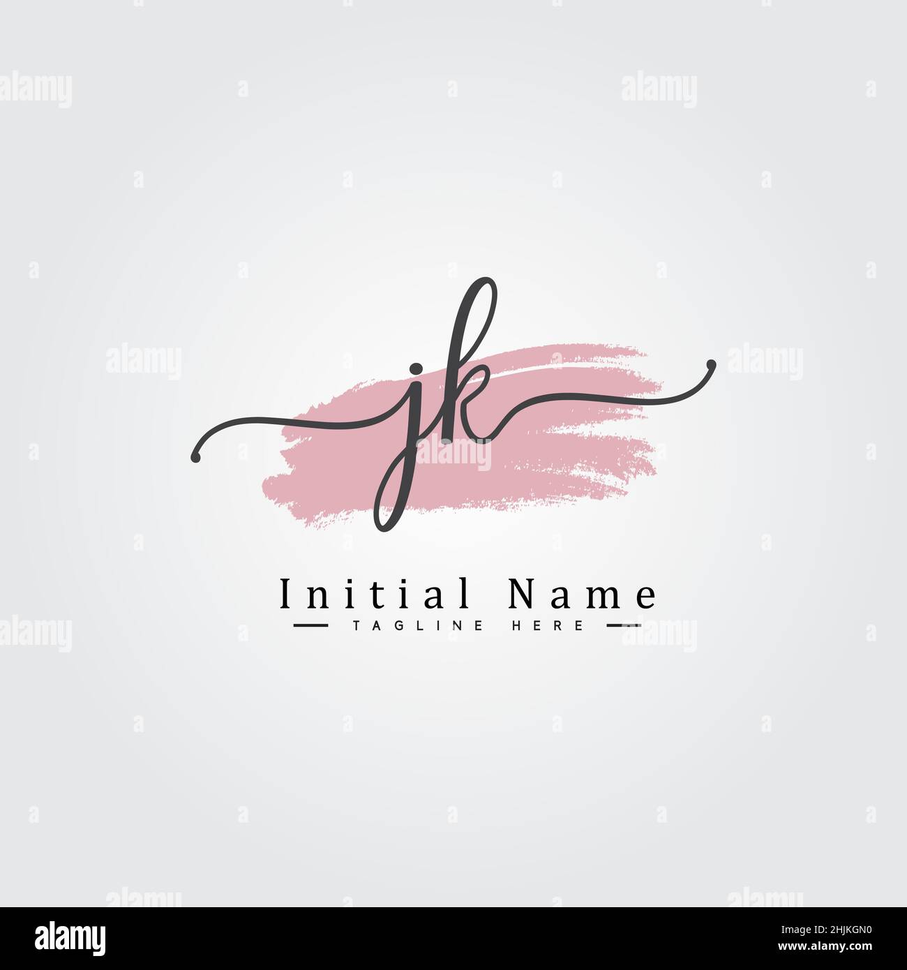 Initial Letter JK Logo - Hand Drawn Signature Logo - Simple Vector Logo ...