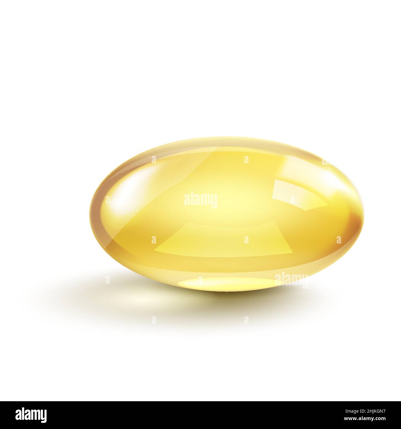 Vector Real fish oil capsule with transparency effect and shadow ...