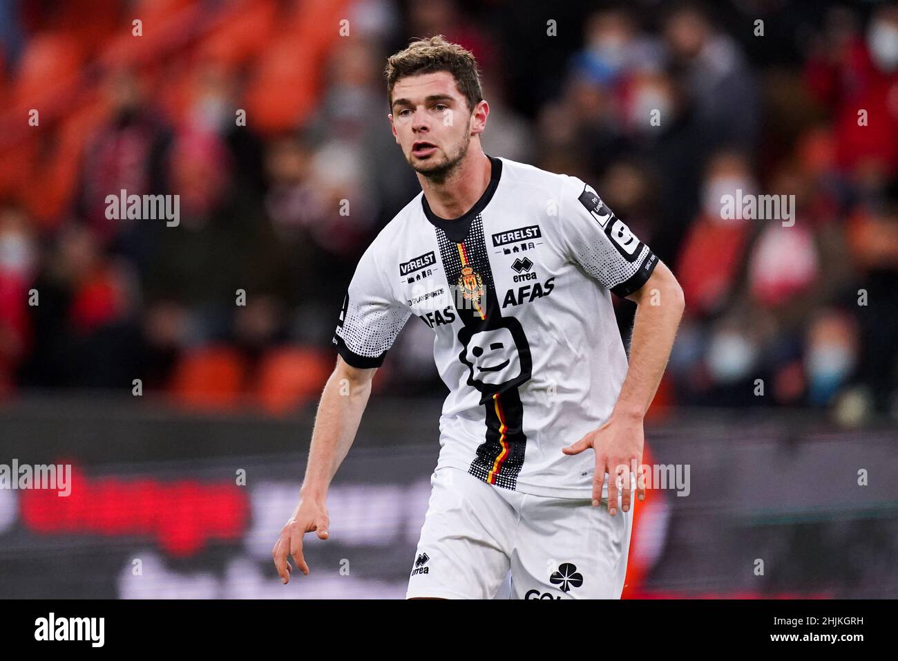 LIEGE, BELGIUM - JANUARY 30: Hugo Cuypers of KV Mechelen during the ...