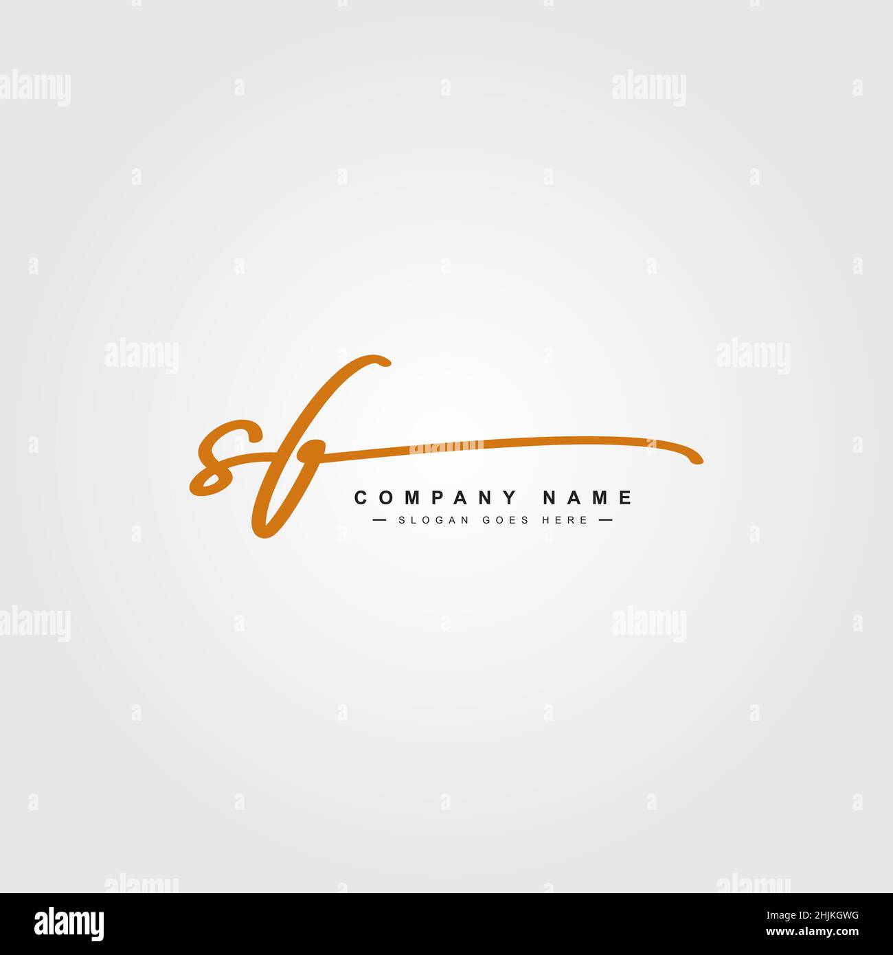Initial Letter SF Logo - Handwritten Signature Logo - Simple Vector ...