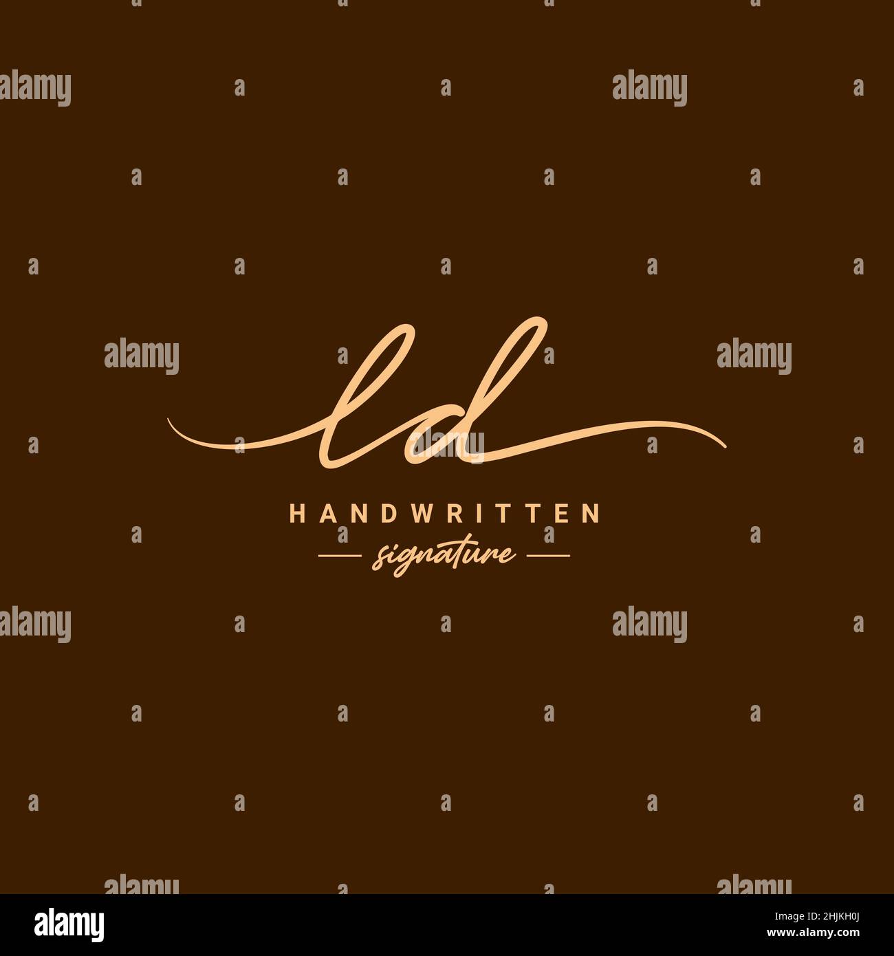 Initial Letter LD Logo - Hand Drawn Signature Logo - Simple Vector Logo ...