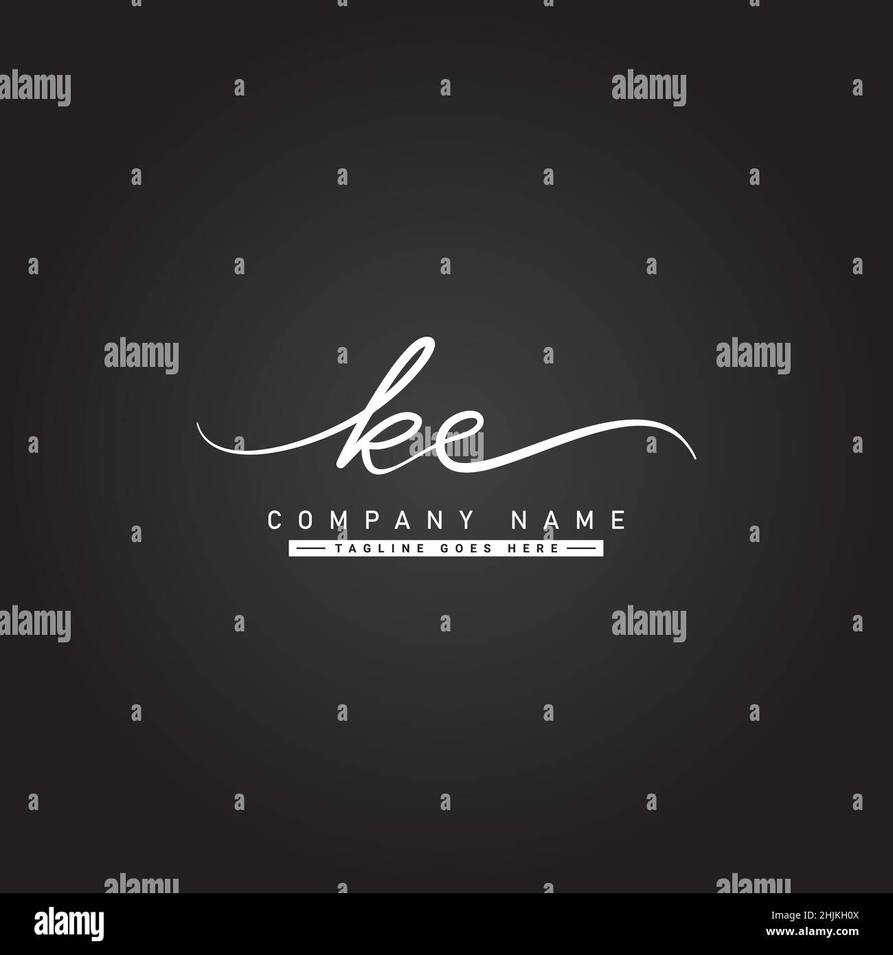 Initial Letter KE Logo - Handwritten Signature Style Logo - Simple ...