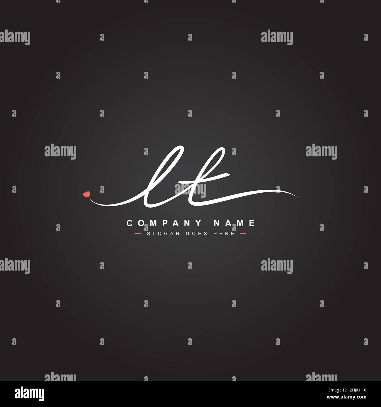 Initial Letter LT Logo - Handwritten Signature Logo - Simple Vector ...