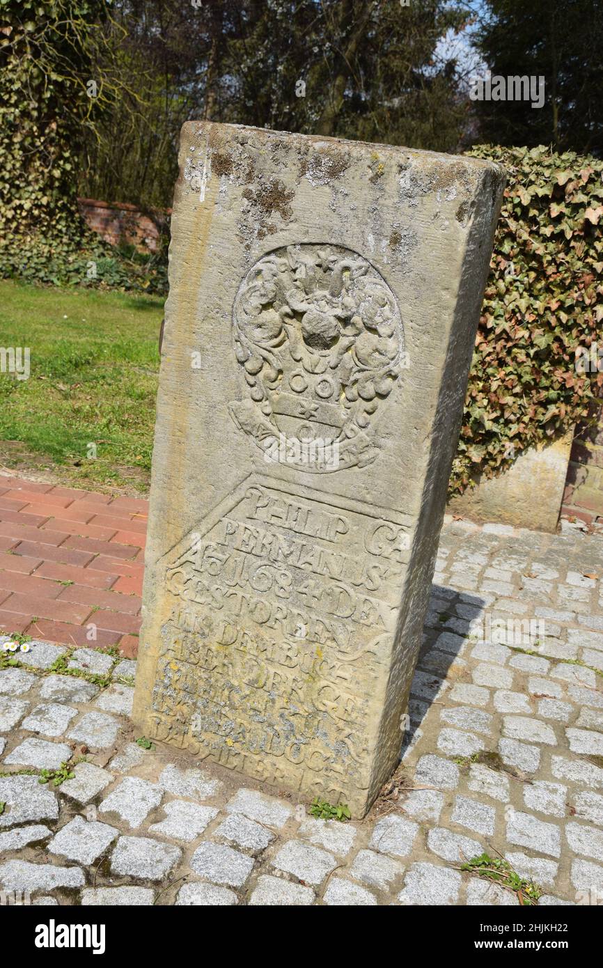 Historical tombstone from the Baroque period Stock Photo - Alamy