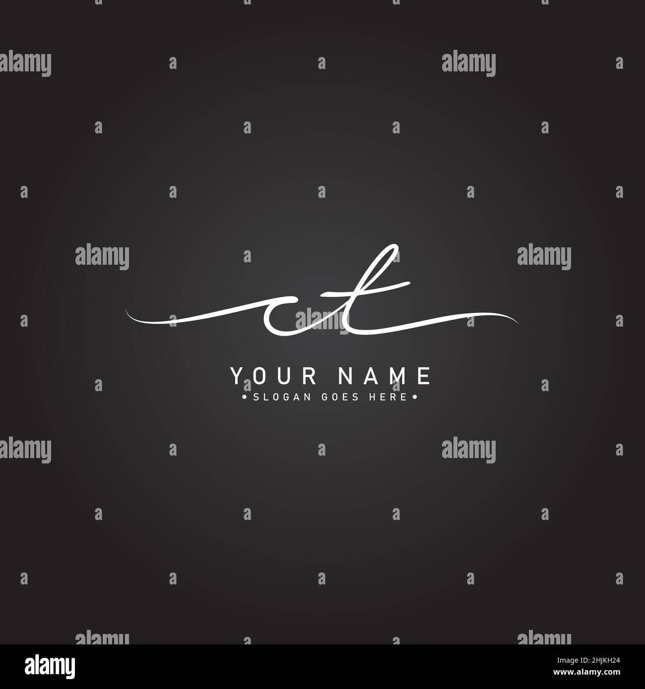Initial Letter CT Logo - Hand Drawn Signature Logo - Minimal Vector ...