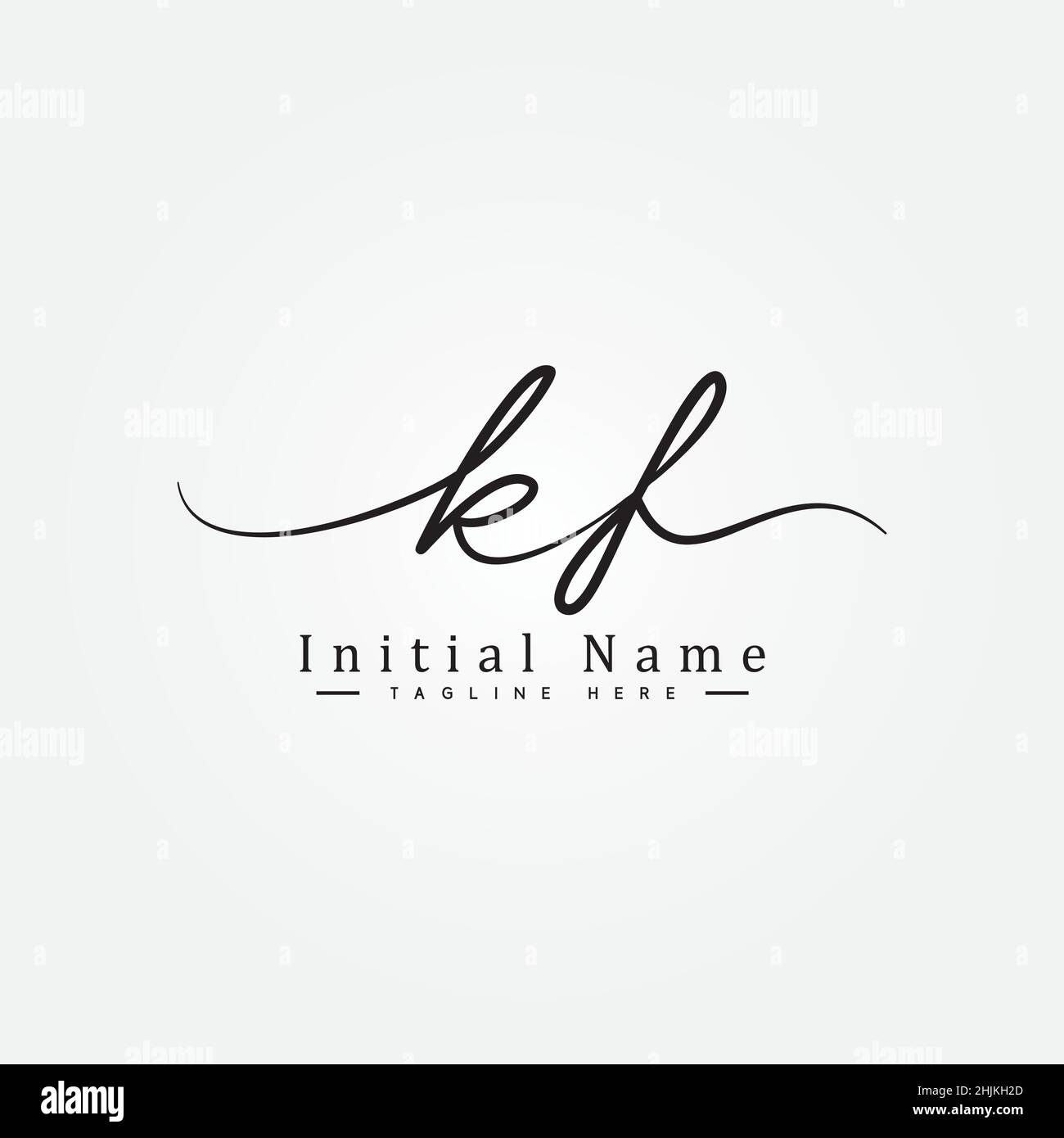 Initial Letter KF Logo - Handwritten Signature Logo - Minimal Vector ...