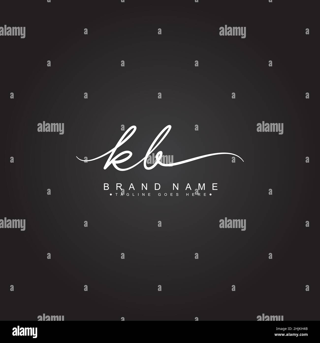 Initial Letter KB Logo - Handwritten Signature Style Logo - Minimal ...