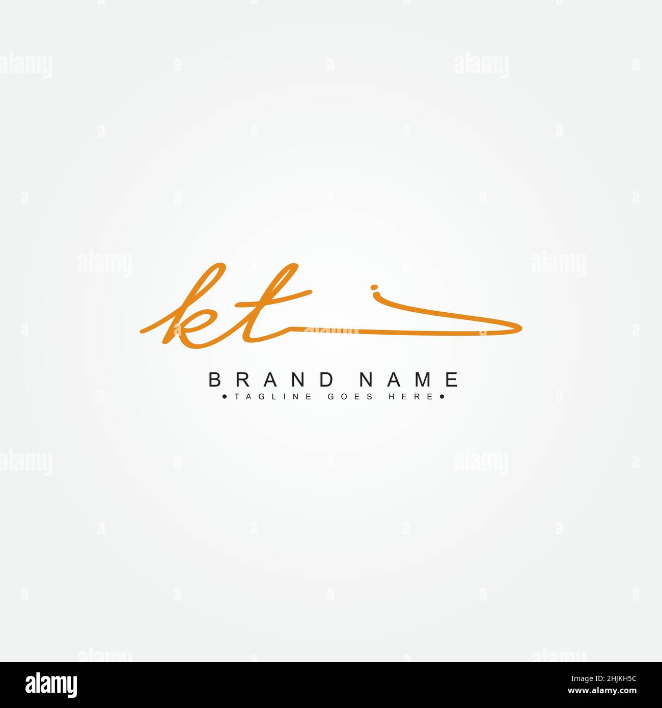 Initial Letter KT Logo - Handwritten Signature Logo - Minimal Vector ...