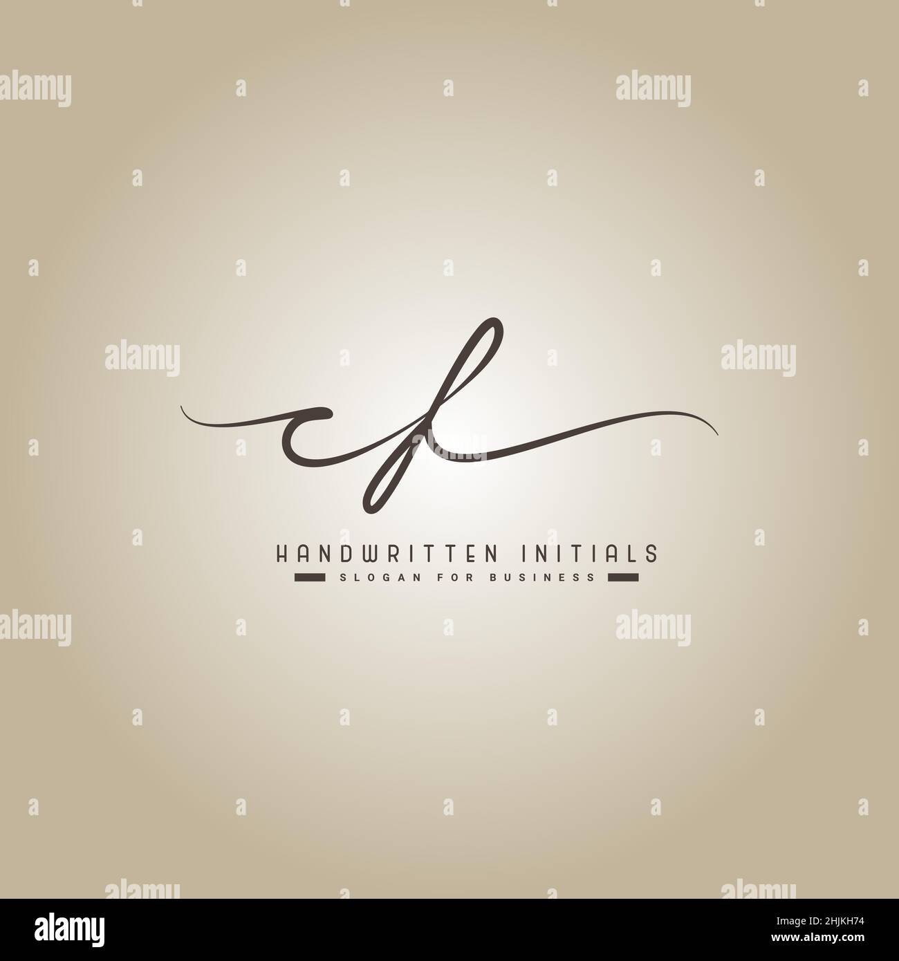Initial Letter CF Logo - Hand Drawn Signature Style Logo - Minimal ...