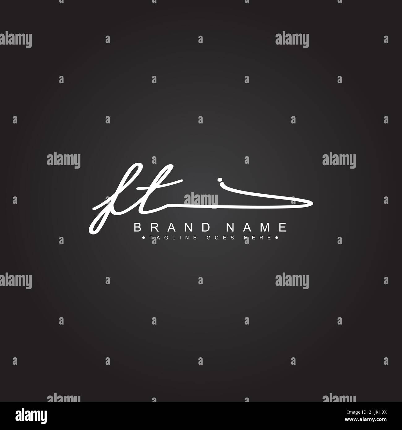 Initial Letter FT Logo - Hand Drawn Signature Style Logo - Minimal ...