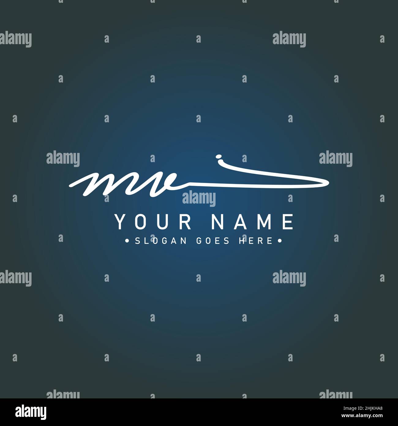 Initial Letter MV Logo - Hand Drawn Signature Logo - Minimal Vector ...