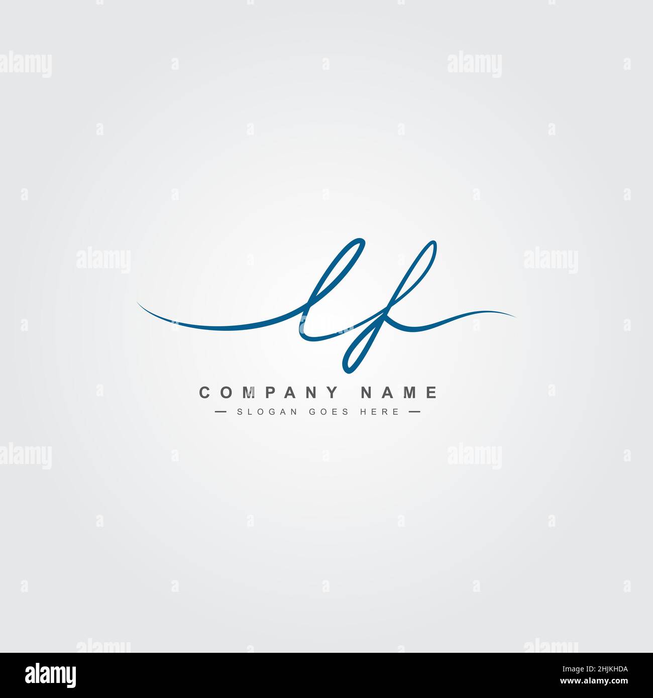 Initial Letter LF Logo - Handwritten Signature Logo - Minimal Vector Logo for Initials in ...