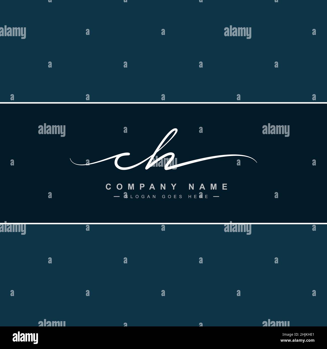 Initial Letter CH Logo - Hand Drawn Signature Style Logo - Minimal ...