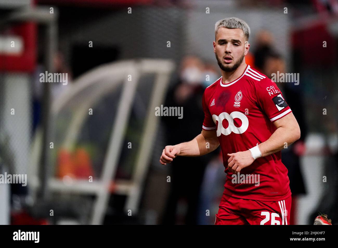 LIEGE, BELGIUM - JANUARY 30: Nicolas Raskin of Standard de Liege during ...