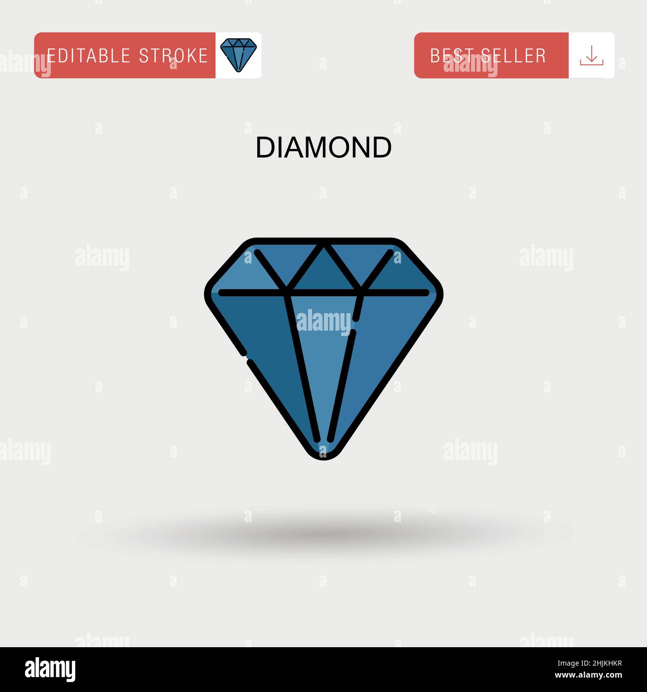 Diamond Simple vector icon Stock Vector Image & Art - Alamy