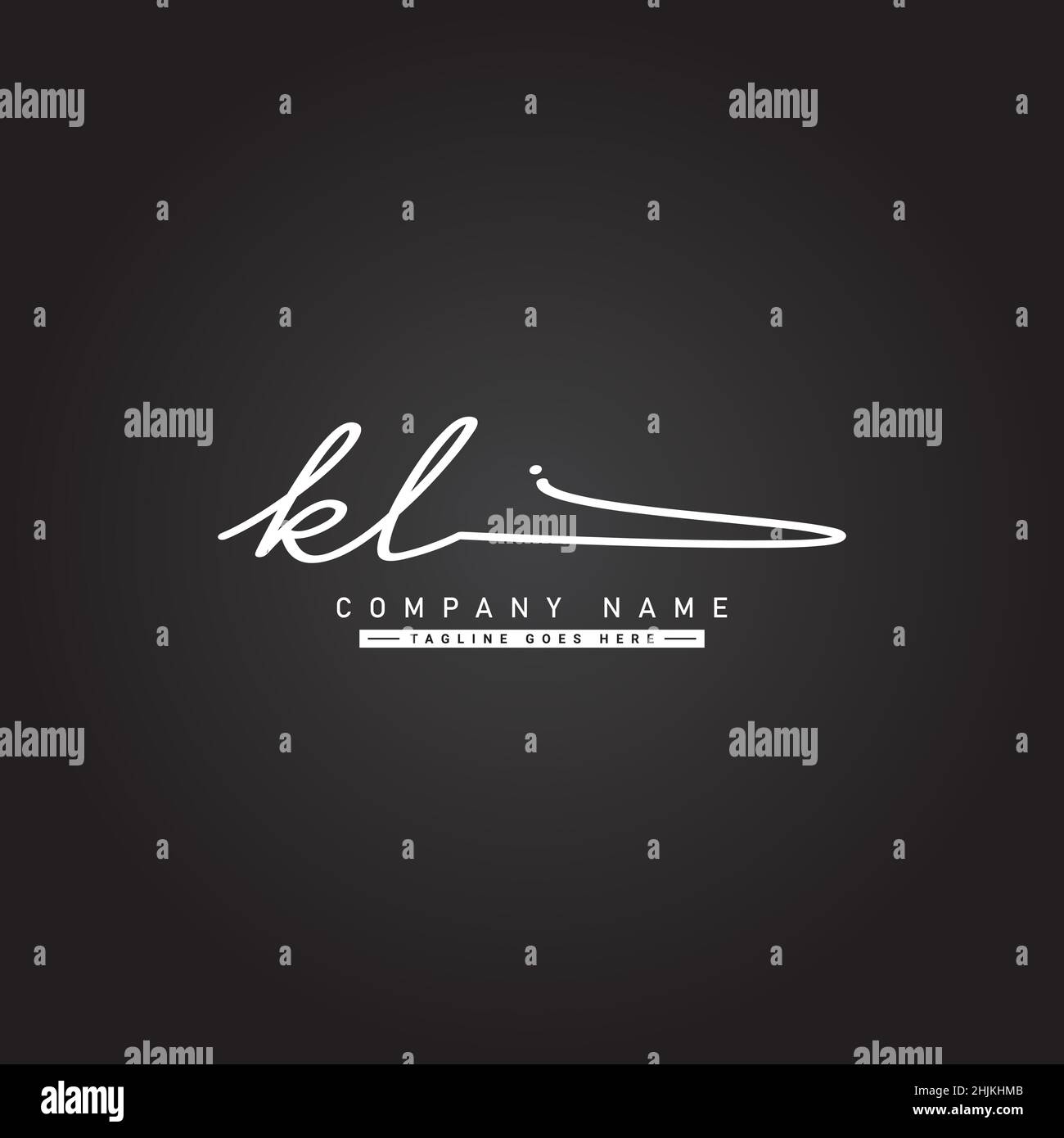 Initial Letter KL Logo - Handwritten Signature Style Logo - Minimal ...