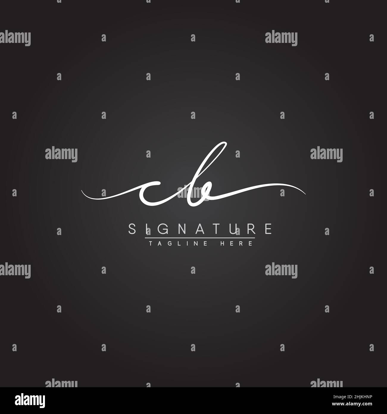 Initial Letter CB Logo - Hand Drawn Signature Style Logo - Minimal ...