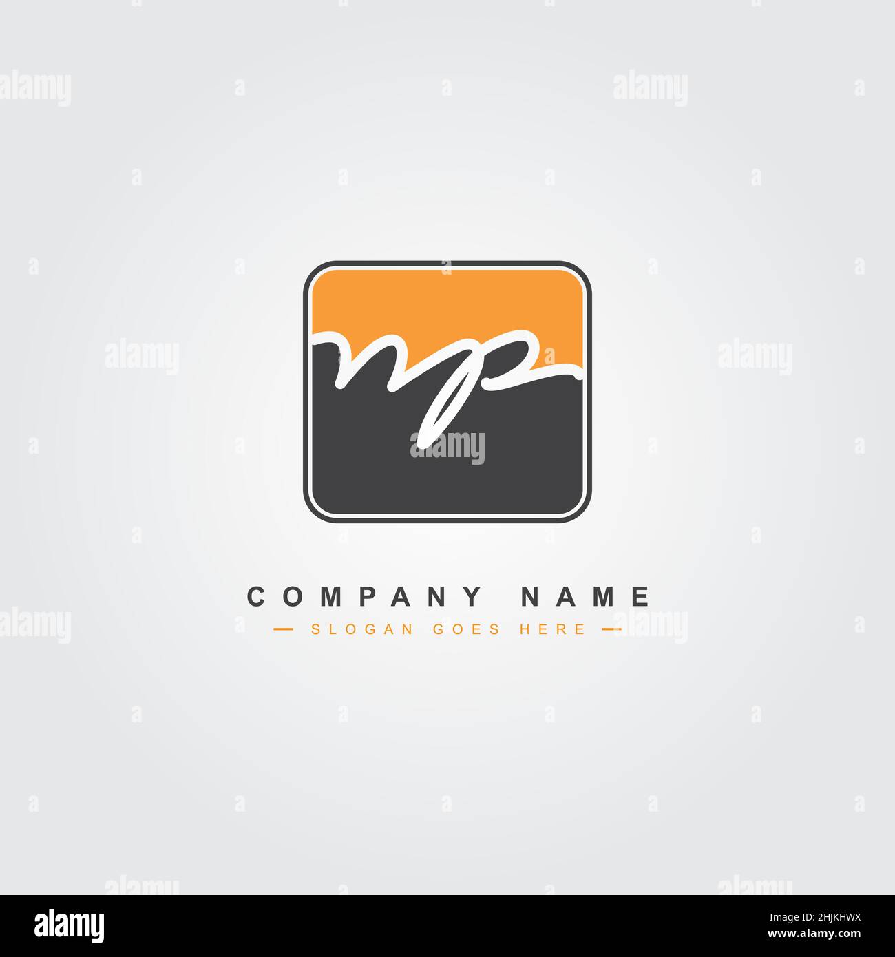 Initial Letter NP Logo - Hand Drawn Signature Style Logo- Minimal ...