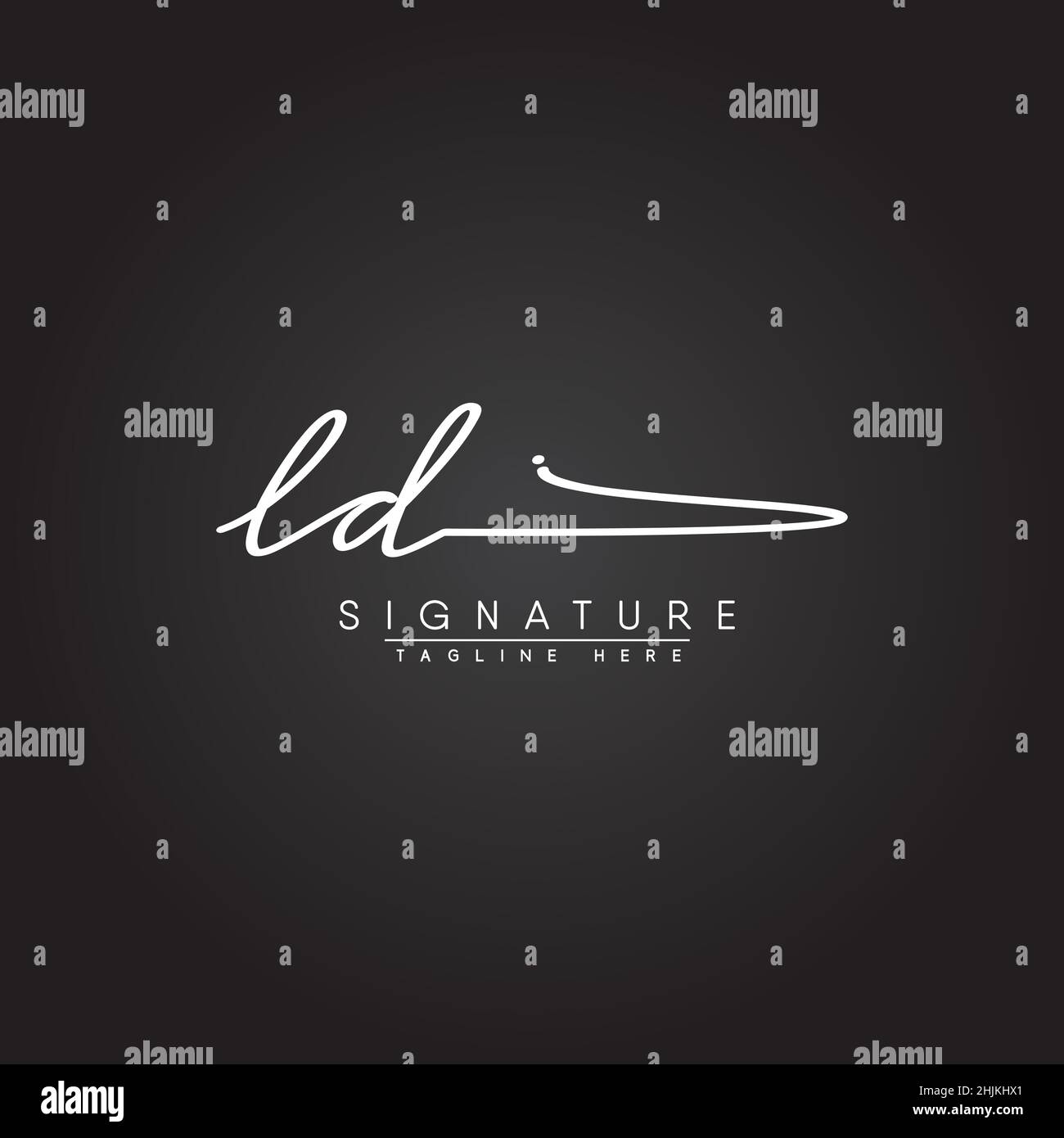 Initial Letter LD Logo - Handwritten Signature Logo - Minimal Vector ...
