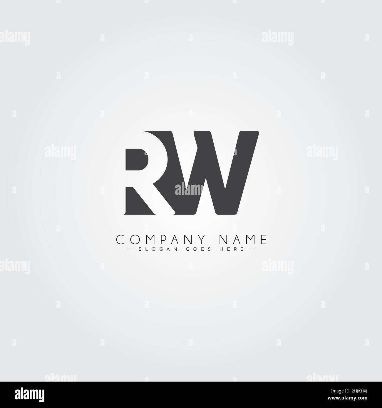 Initial Letter RW Logo - Minimal Business Logo for Alphabet R and W ...