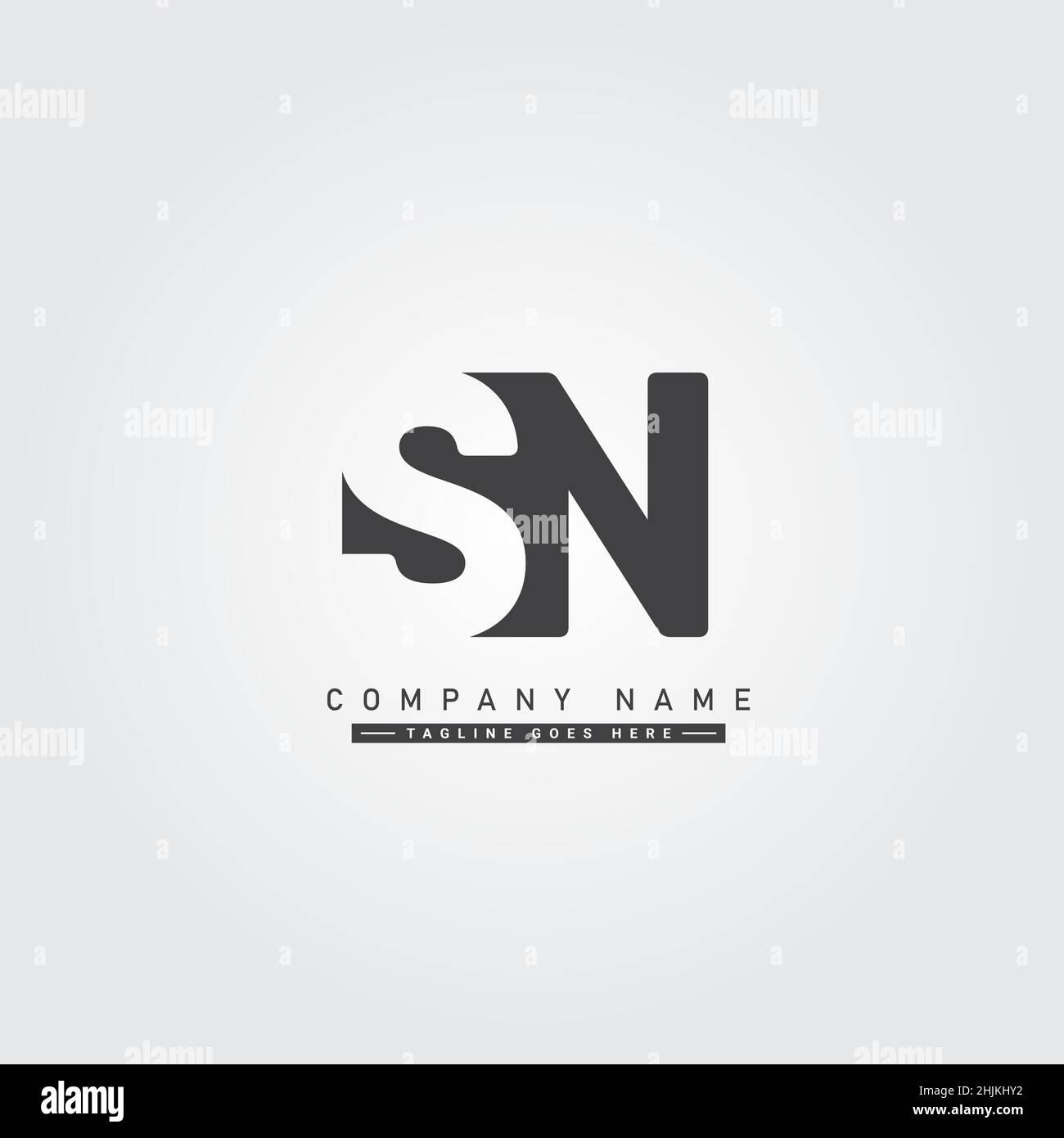 Minimal Business logo for Alphabet SN - Initial Letter S and N Logo ...