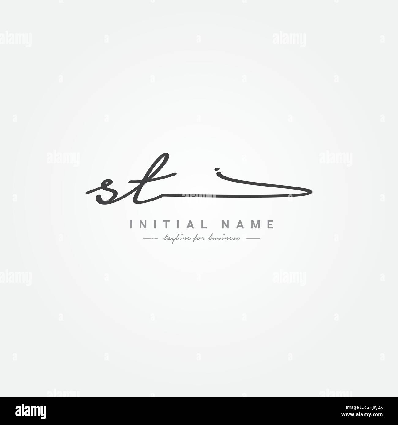 Initial Letter ST Logo - Hand Drawn Signature Style Logo - Minimal ...