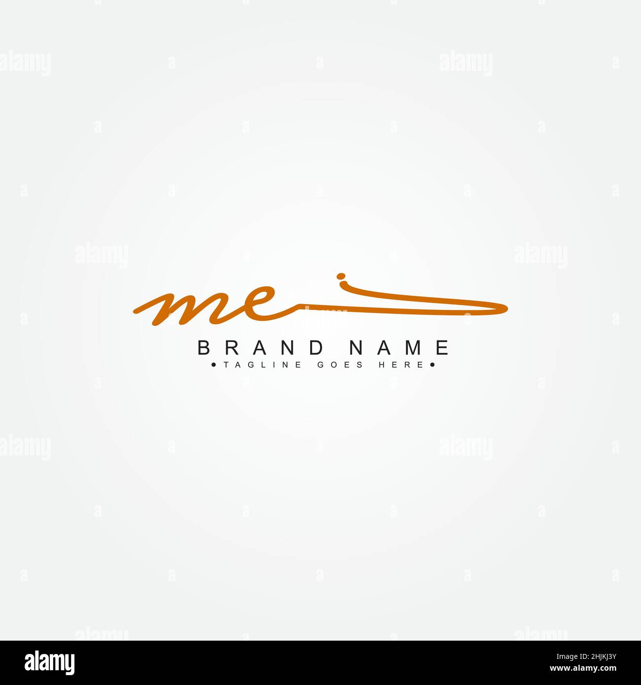 Initial Letter ME Logo - Handwritten Signature Logo - Minimal Vector ...