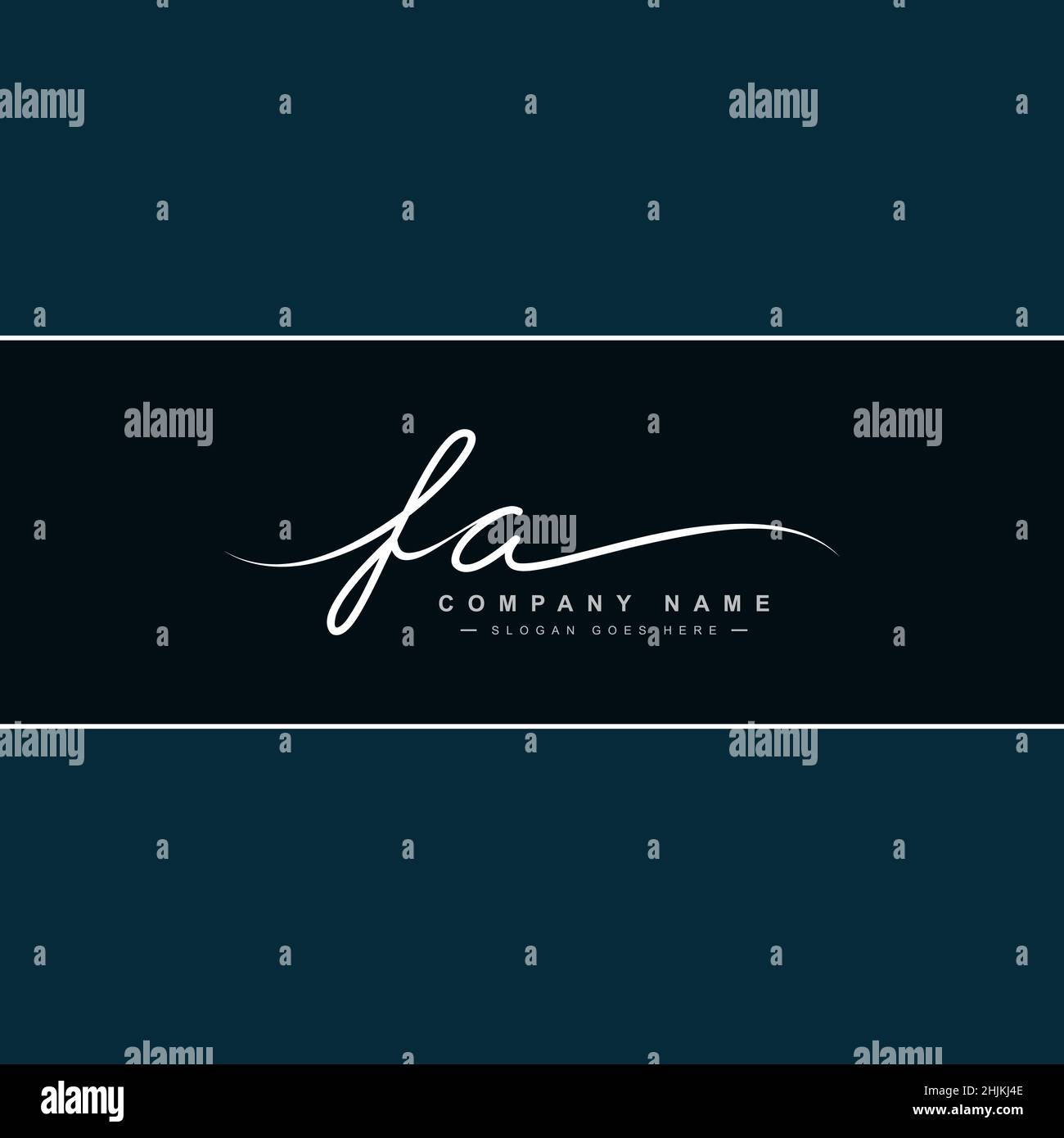 Initial Letter FA Logo - Hand Drawn Signature Style Logo - Minimal ...