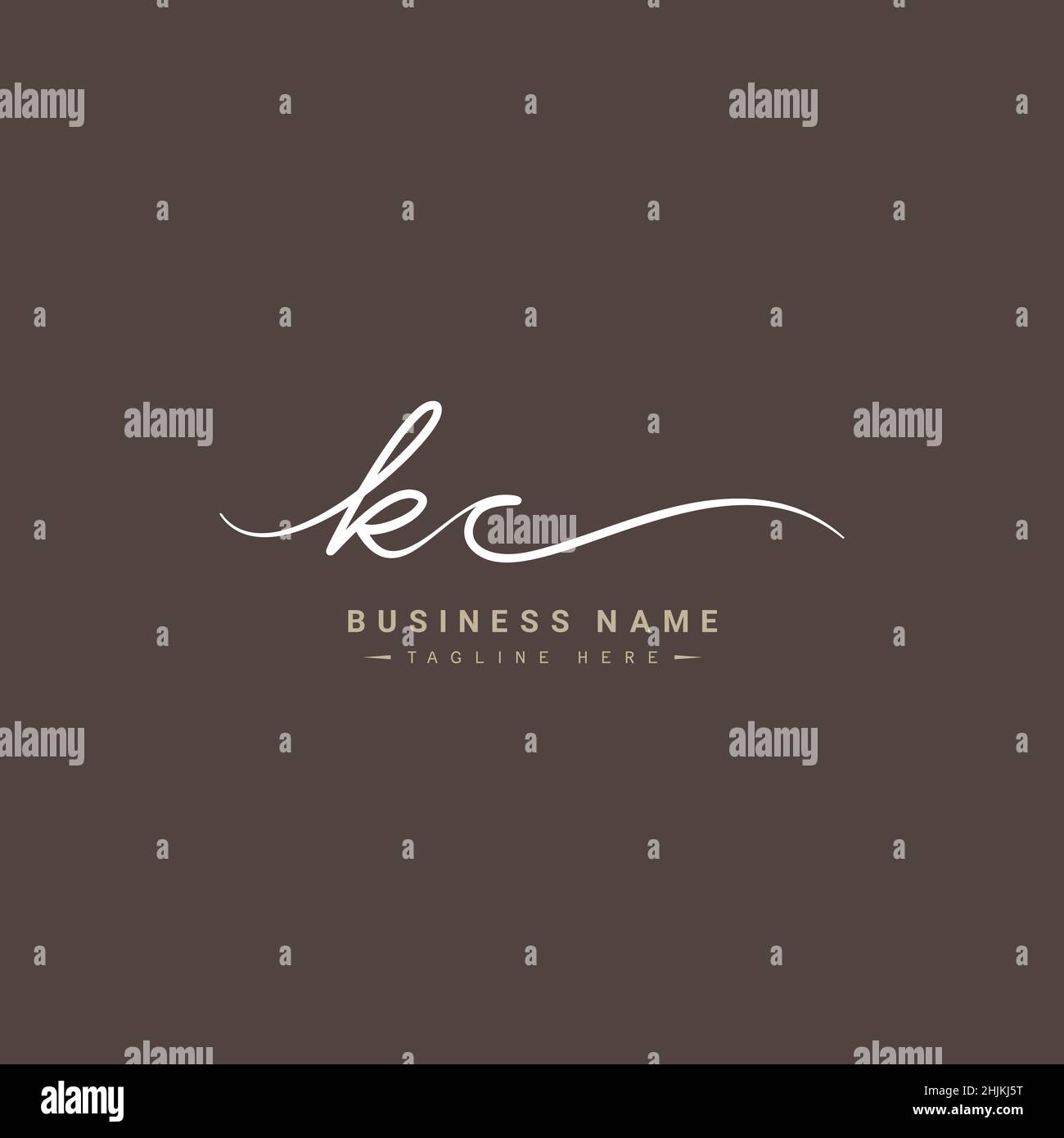 Initial Letter KC Logo - Handwritten Signature Style Logo - Minimal ...