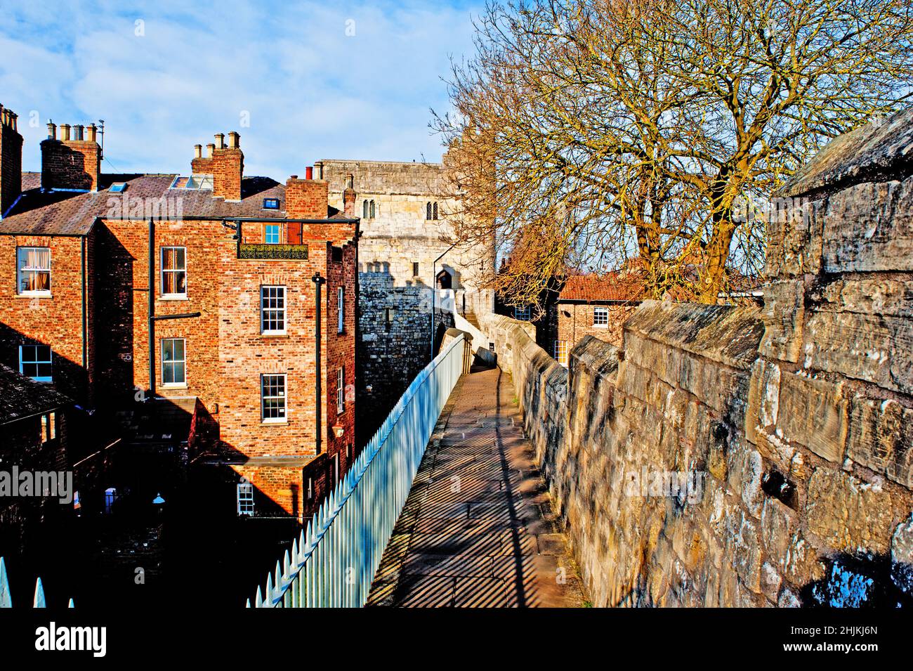 City Wall Walk towards Monk Bar, York, England Stock Photo - Alamy