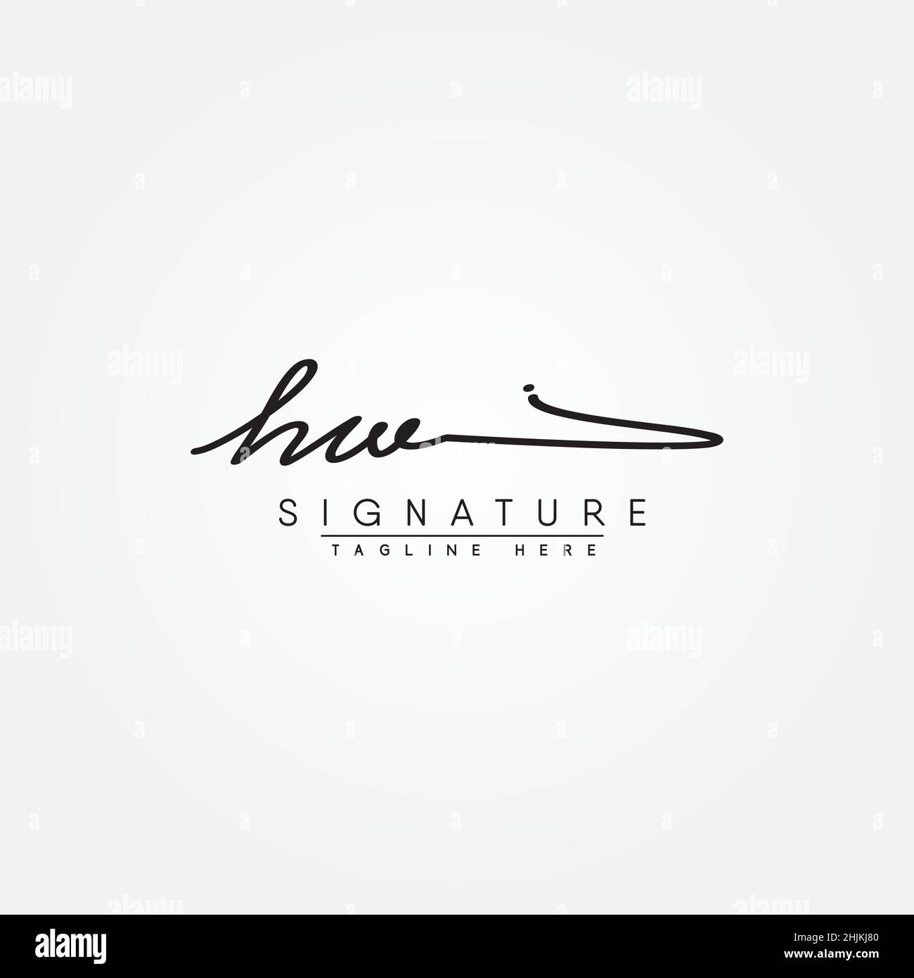 Initial Letter HW Logo - Hand Drawn Signature Style Logo - Minimal ...
