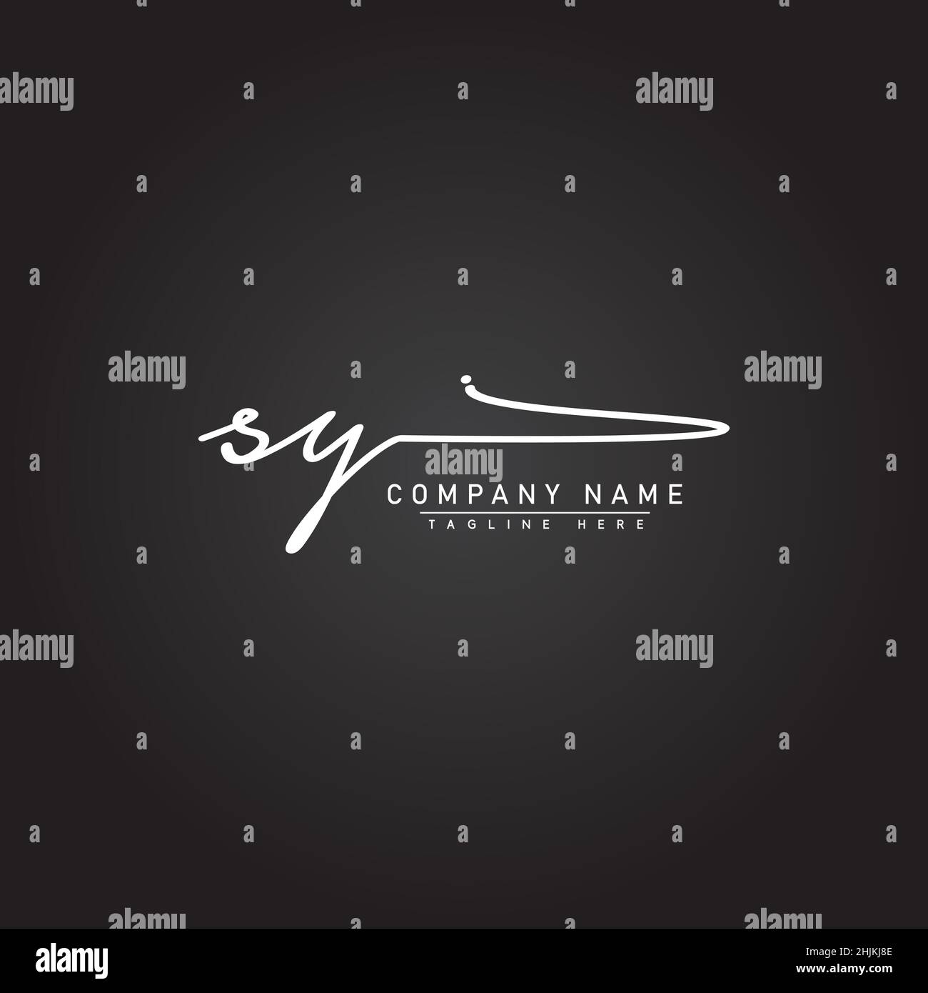Initial Letter SY Logo - Handwritten Signature Logo - Minimal Vector ...