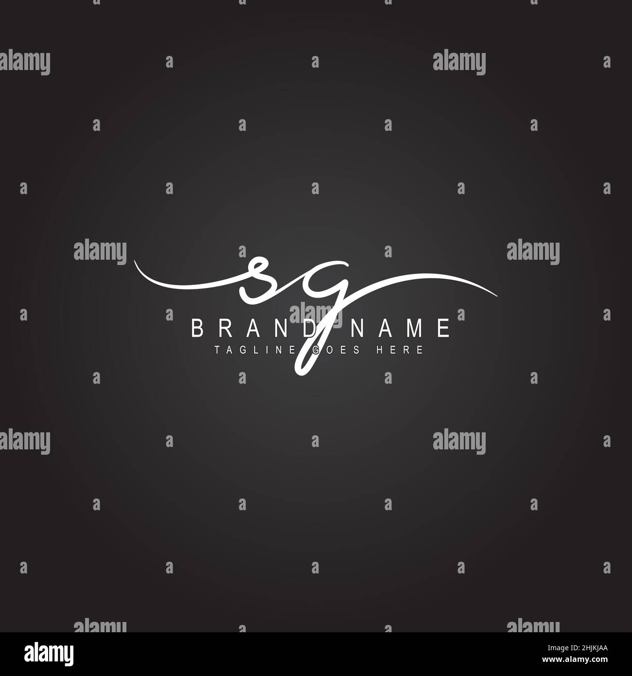 Initial Letter SG Logo - Hand Drawn Signature Logo - Minimal Vector ...