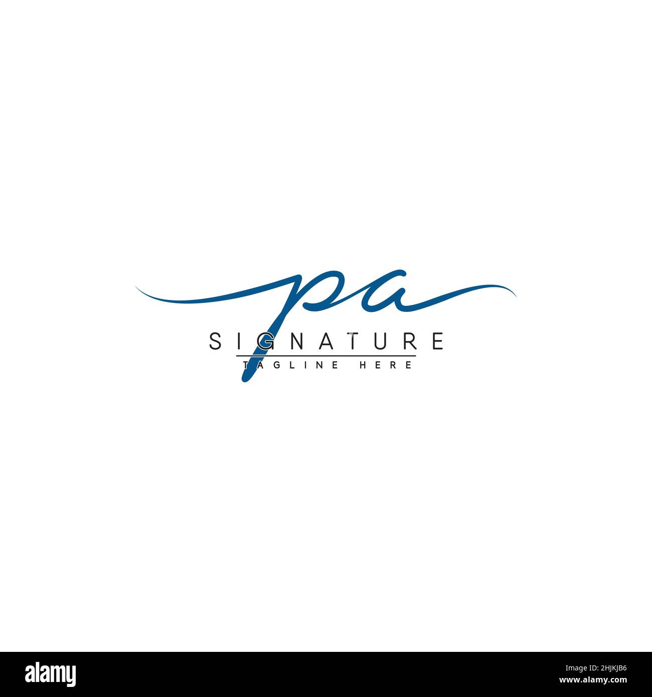 Initial Letter PA Logo - Hand Drawn Signature Style Logo - Minimal ...