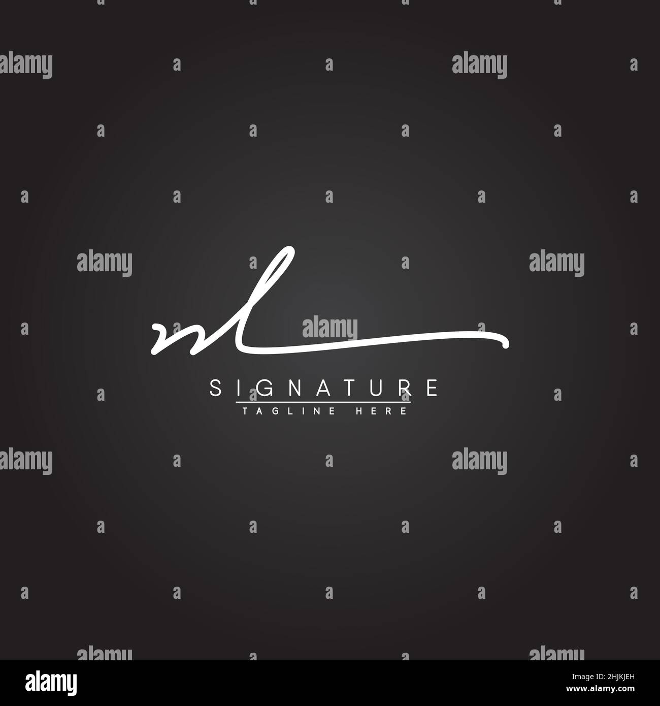 Initial Letter NL Logo - Handwritten Signature Style Logo - Minimal ...