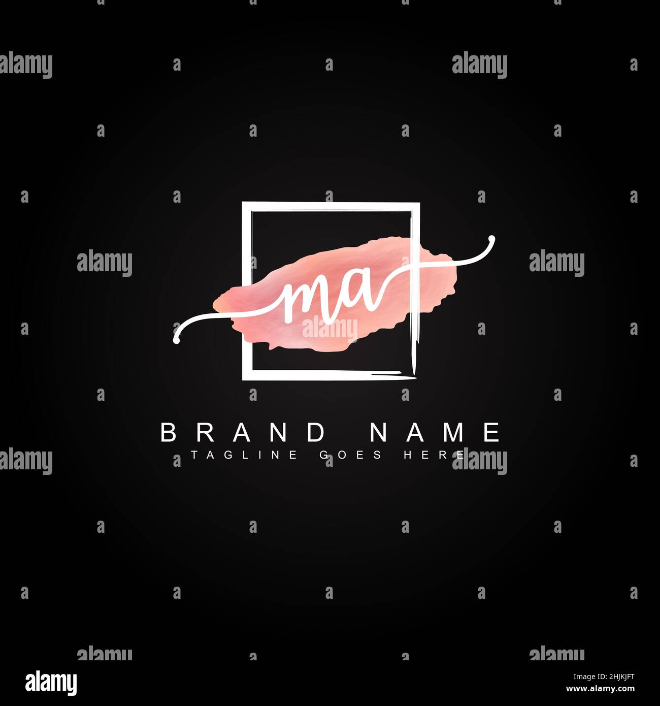 Initial Letter MA Logo - Handwritten Signature Style Logo - Minimal ...