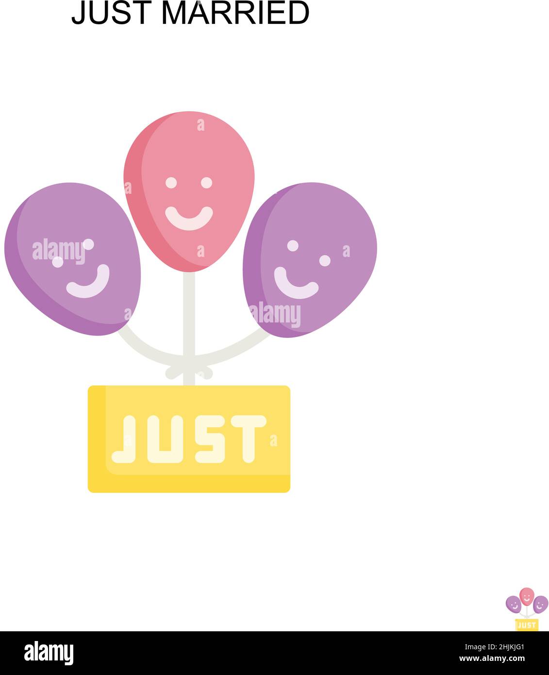 Just married Simple vector icon. Illustration symbol design template ...