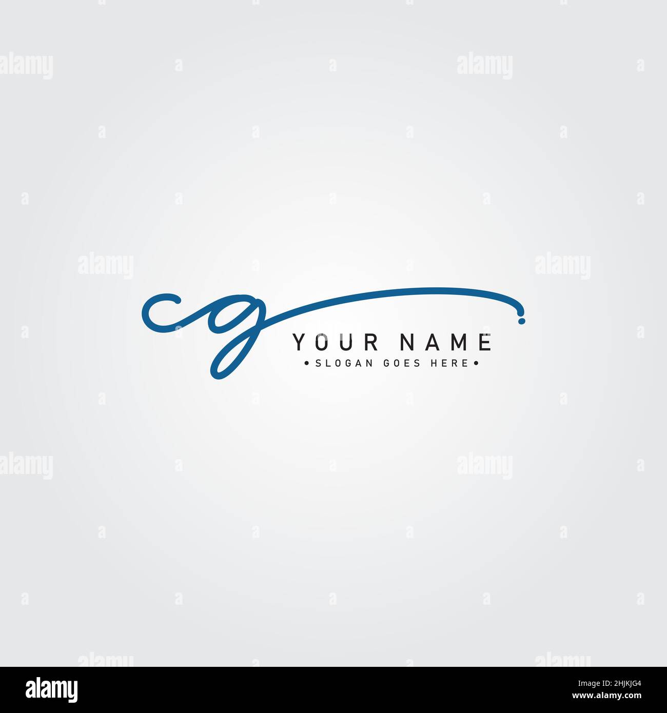 Initial Letter CG Logo - Hand Drawn Signature Style Logo - Minimal ...