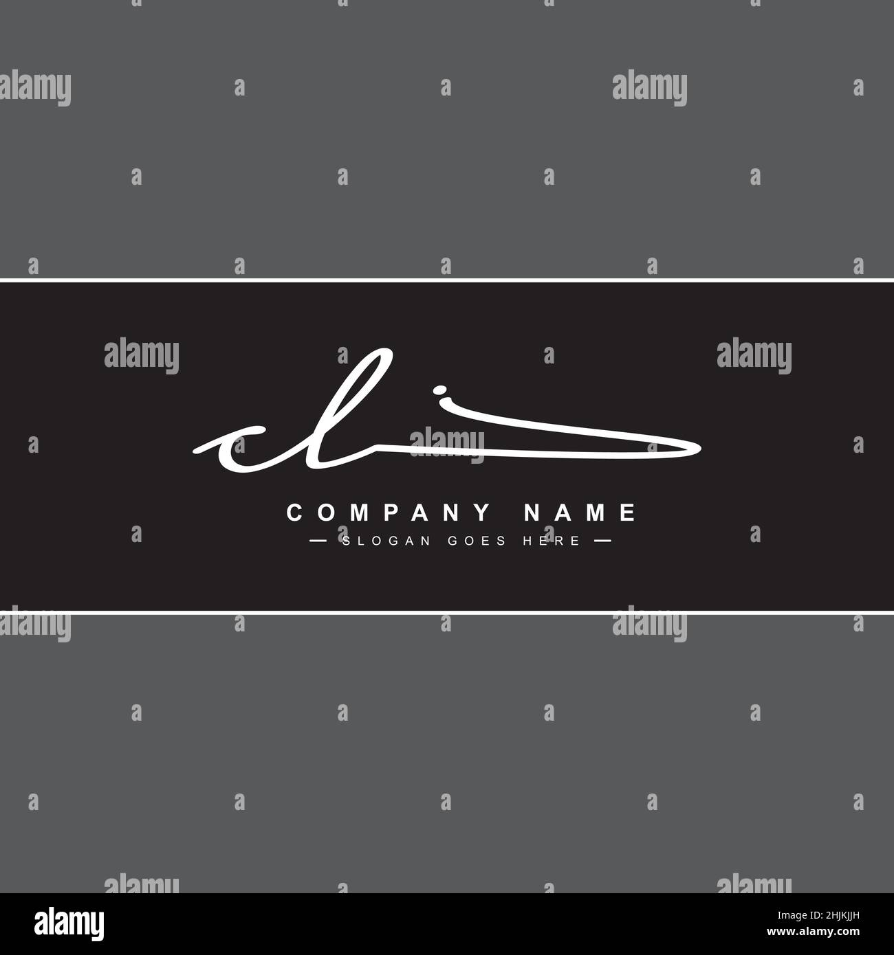 Initial Letter CL Logo - Hand Drawn Signature Style Logo - Minimal Vector Logo for Initials in ...