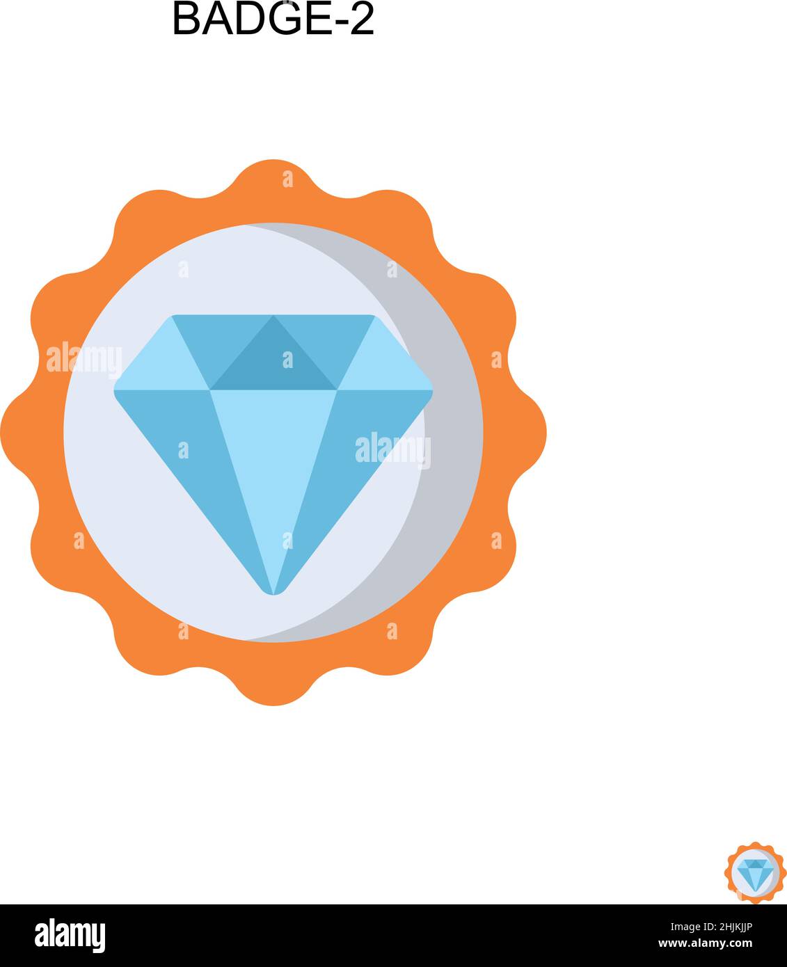 Badge-2 Simple vector icon. Illustration symbol design template for web ...