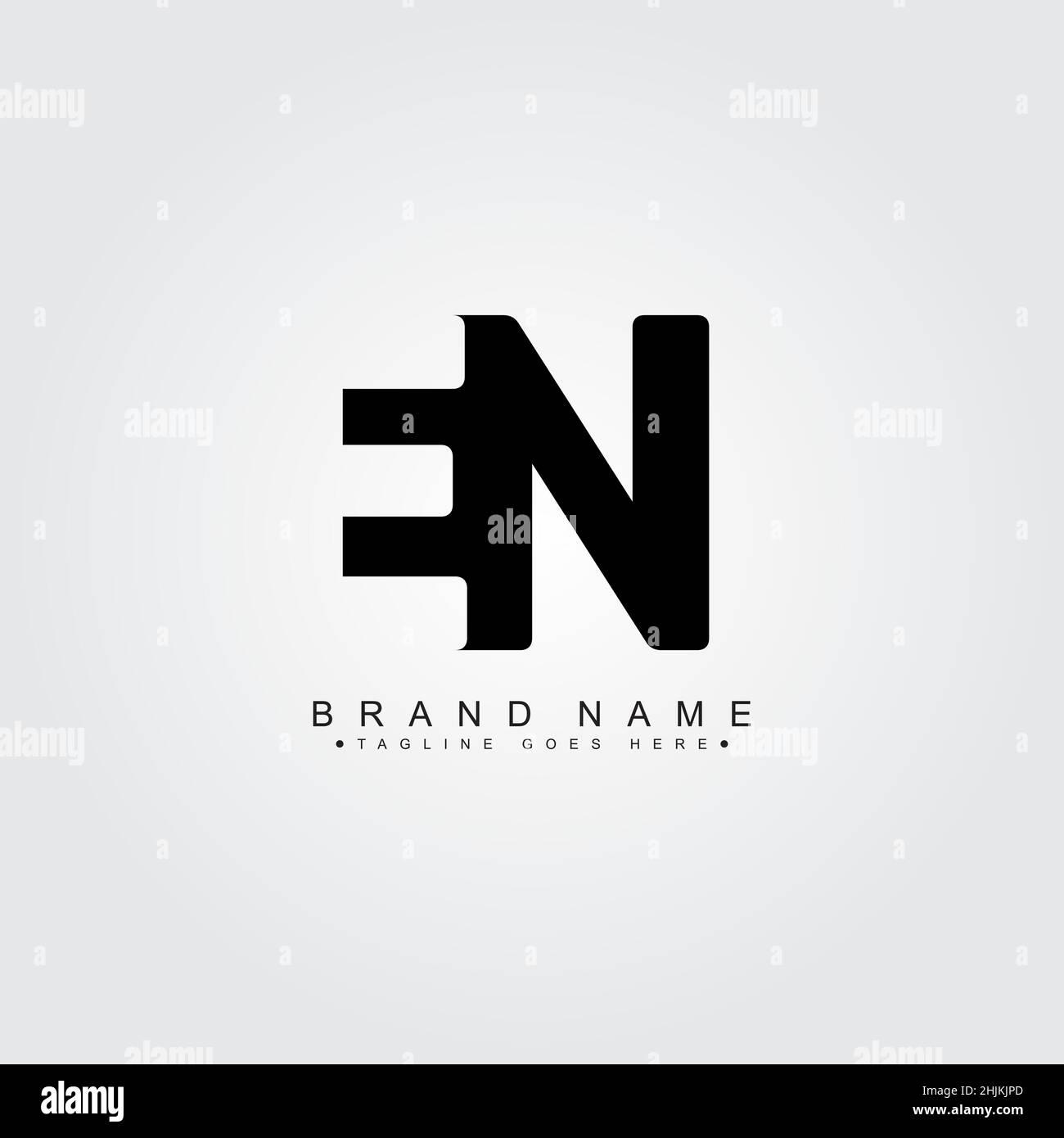 Initial Letter EN Logo - Simple Business Logo for Alphabet E and N ...