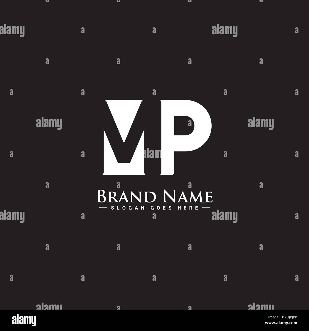 Minimal Business logo for Alphabet MP - Initial Letter M and P Logo - Monogram Vector Logo ...
