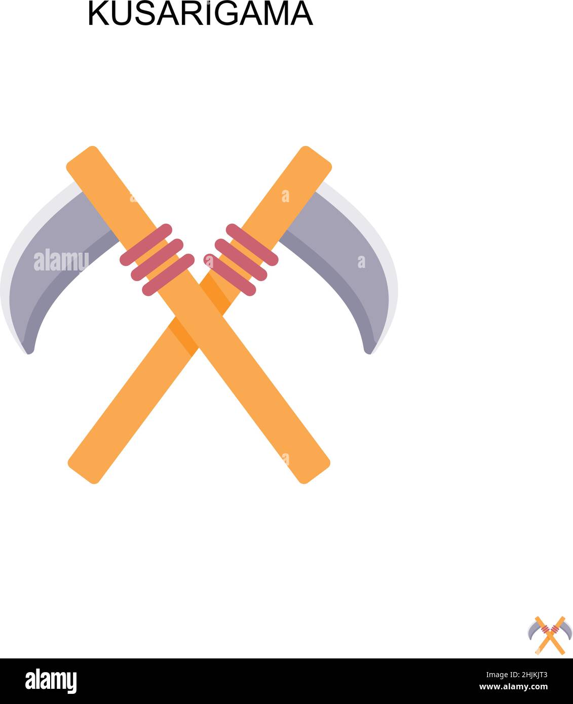 Kusarigama Simple vector icon. Illustration symbol design template for ...