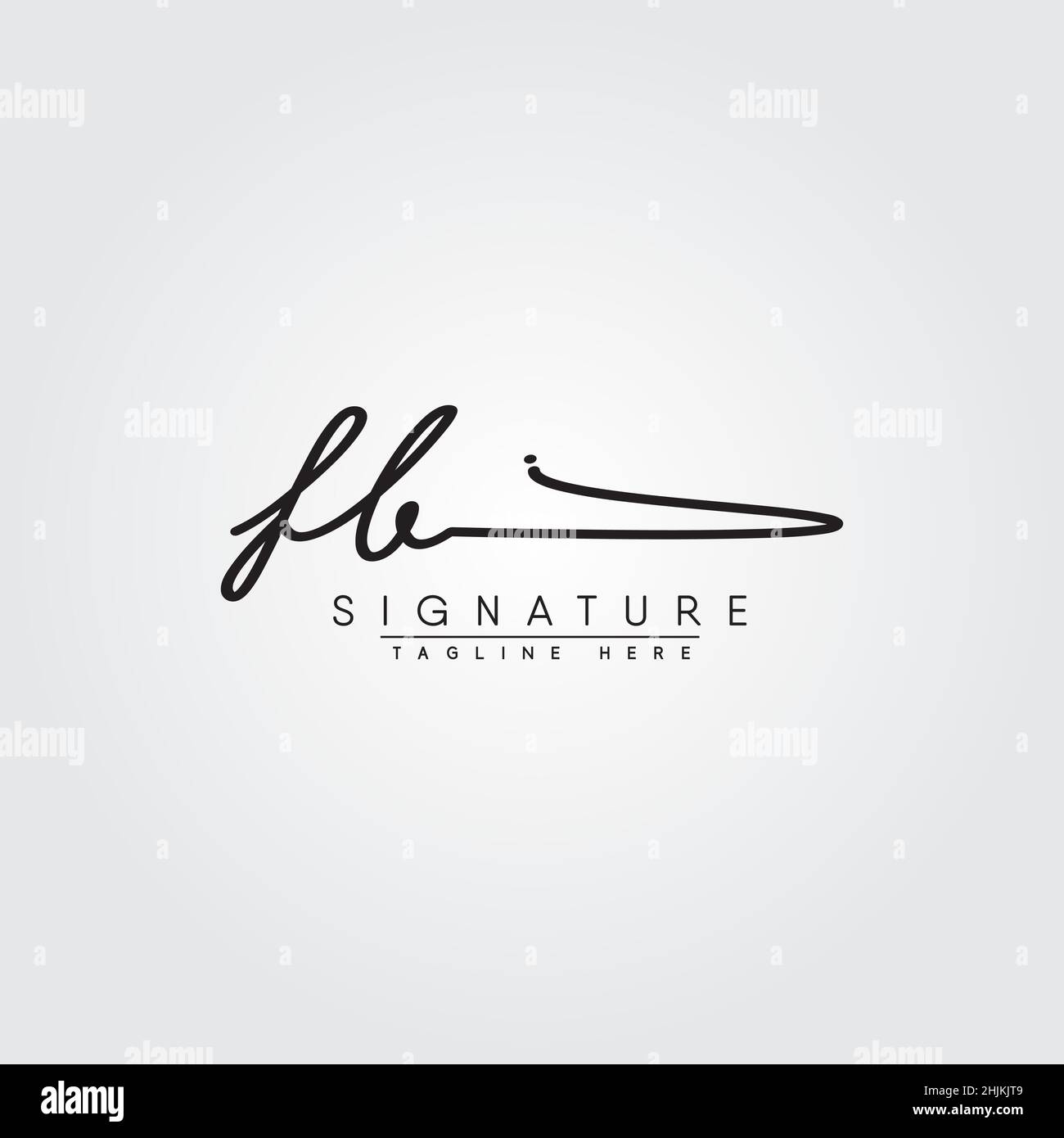 Initial Letter FB Logo - Hand Drawn Signature Style Logo - Minimal ...