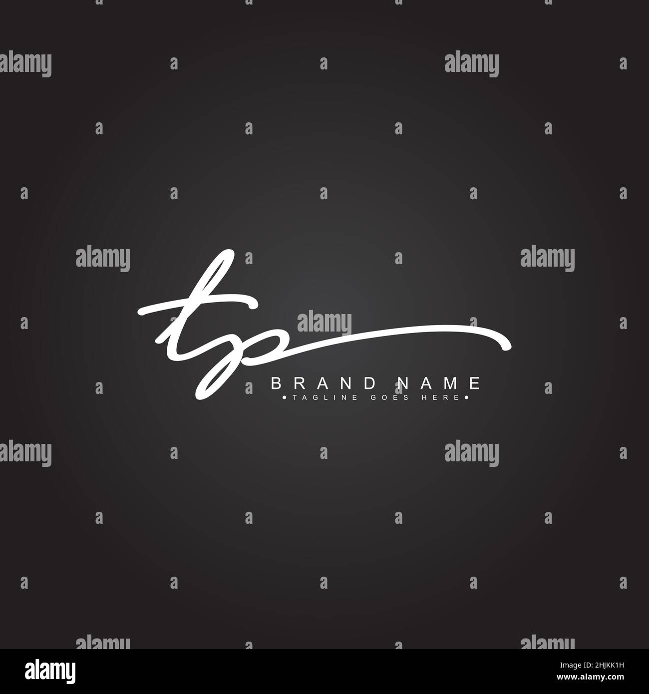 Initial Letter TP Logo - Handwritten Signature Logo - Minimal Vector ...