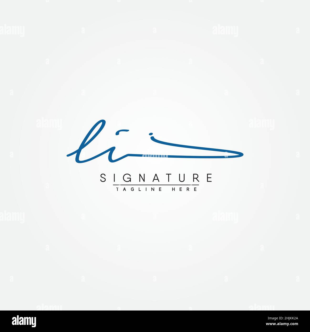 Initial Letter LI Logo - Hand Drawn Signature Logo - Minimal Vector ...